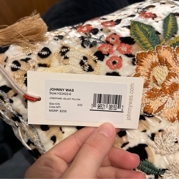Johnny Was | Bedding | Johnny Was Josephine Embroidered Velvet Pillow ...